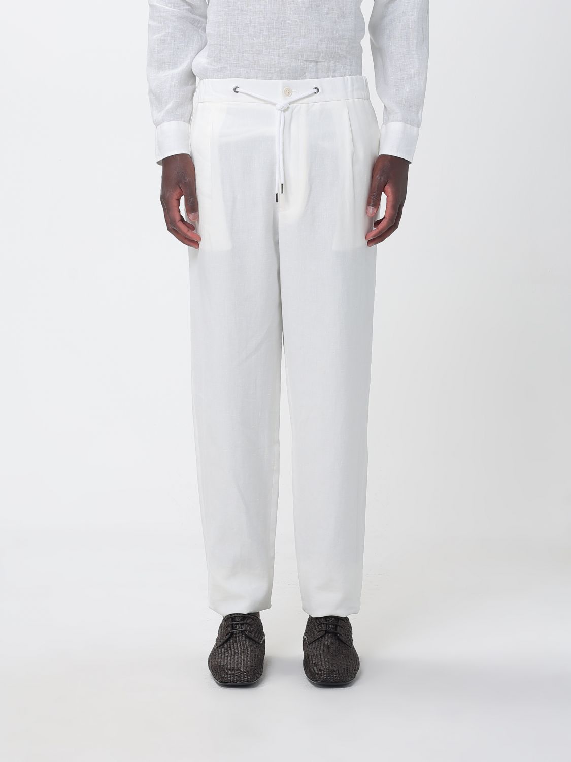 GIORGIO ARMANI Giorgio Armani Pure Linen Drawstring Trousers